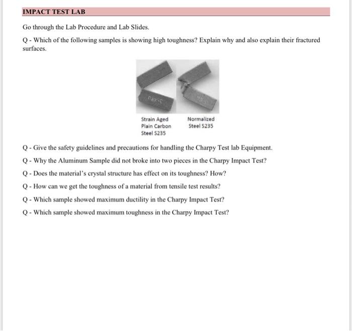 Go through the Lab Procedure and Lab Slides. Q - | Chegg.com