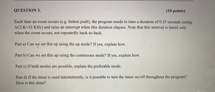 QUESTION 3. (10 points) Each time an event occurs | Chegg.com