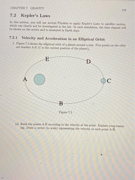 Solved CHAPTER 7 GRAVITY 124 7.2 Kepler's Laws In this | Chegg.com