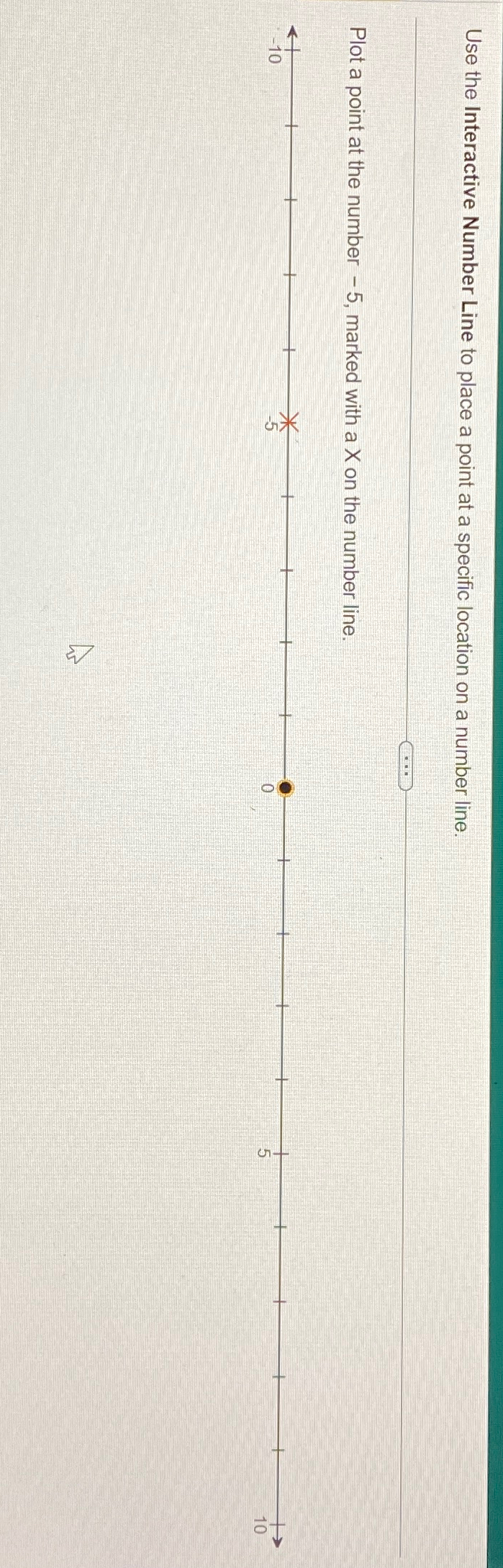 Solved Use the Interactive Number Line to place a point at a | Chegg.com