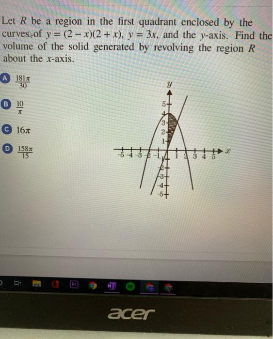 Solved Let R be a region in the first quadrant enclosed by | Chegg.com