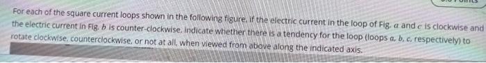 Solved For each of the square current loops shown in the | Chegg.com