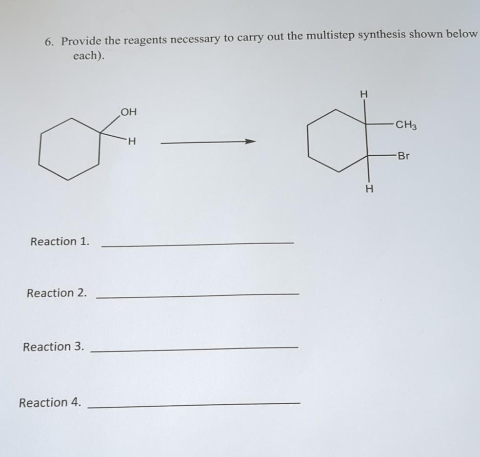 Solved Provide the reagents necessary to carry out the | Chegg.com