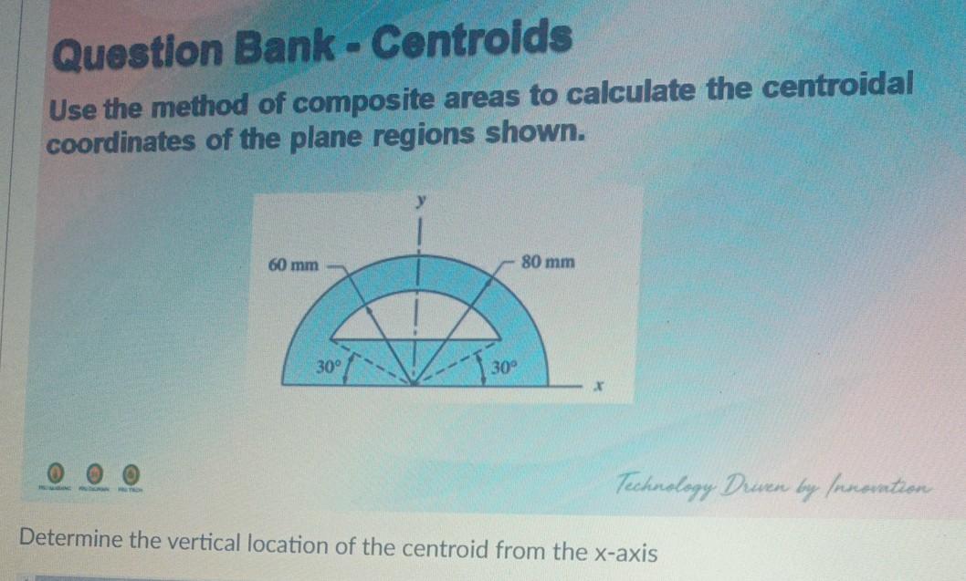 Solved Question Bank - Centroids Use the method of composite | Chegg.com