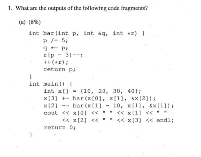 Schematic Code Fragments Displaying Code Fragments