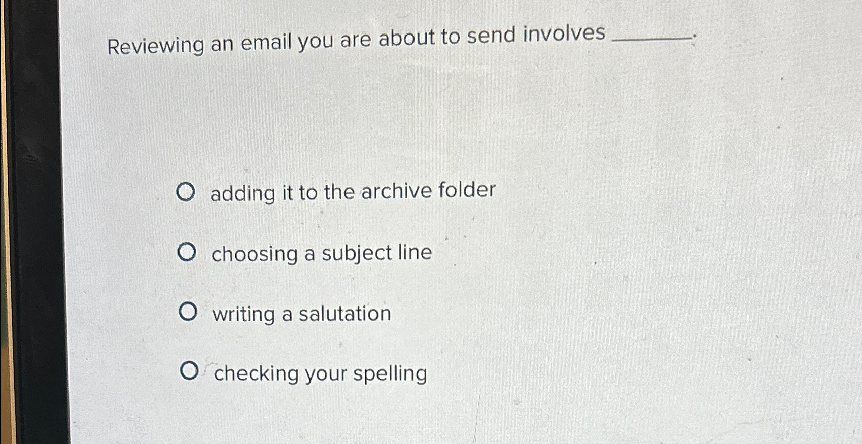 Solved Reviewing an email you are about to send | Chegg.com