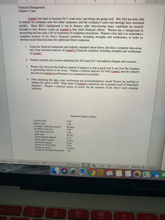 Solved LLLLLLLLL LLLLLLLLL Financial Management Chapter 3 | Chegg.com