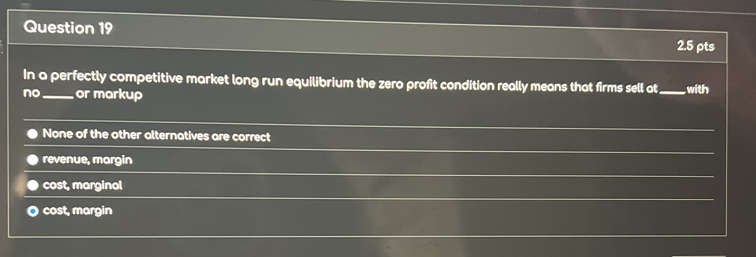Solved Question 192.5 ﻿ptsIn a perfectly competitive market | Chegg.com