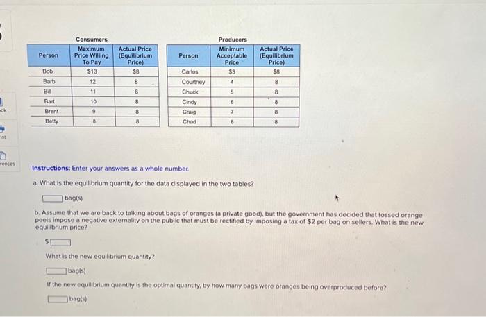 Solved Person Bob Barb Bill Bart Brent Betty Consumers | Chegg.com
