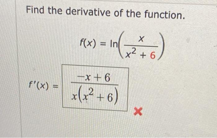 Solved Find the derivative of the function. | Chegg.com