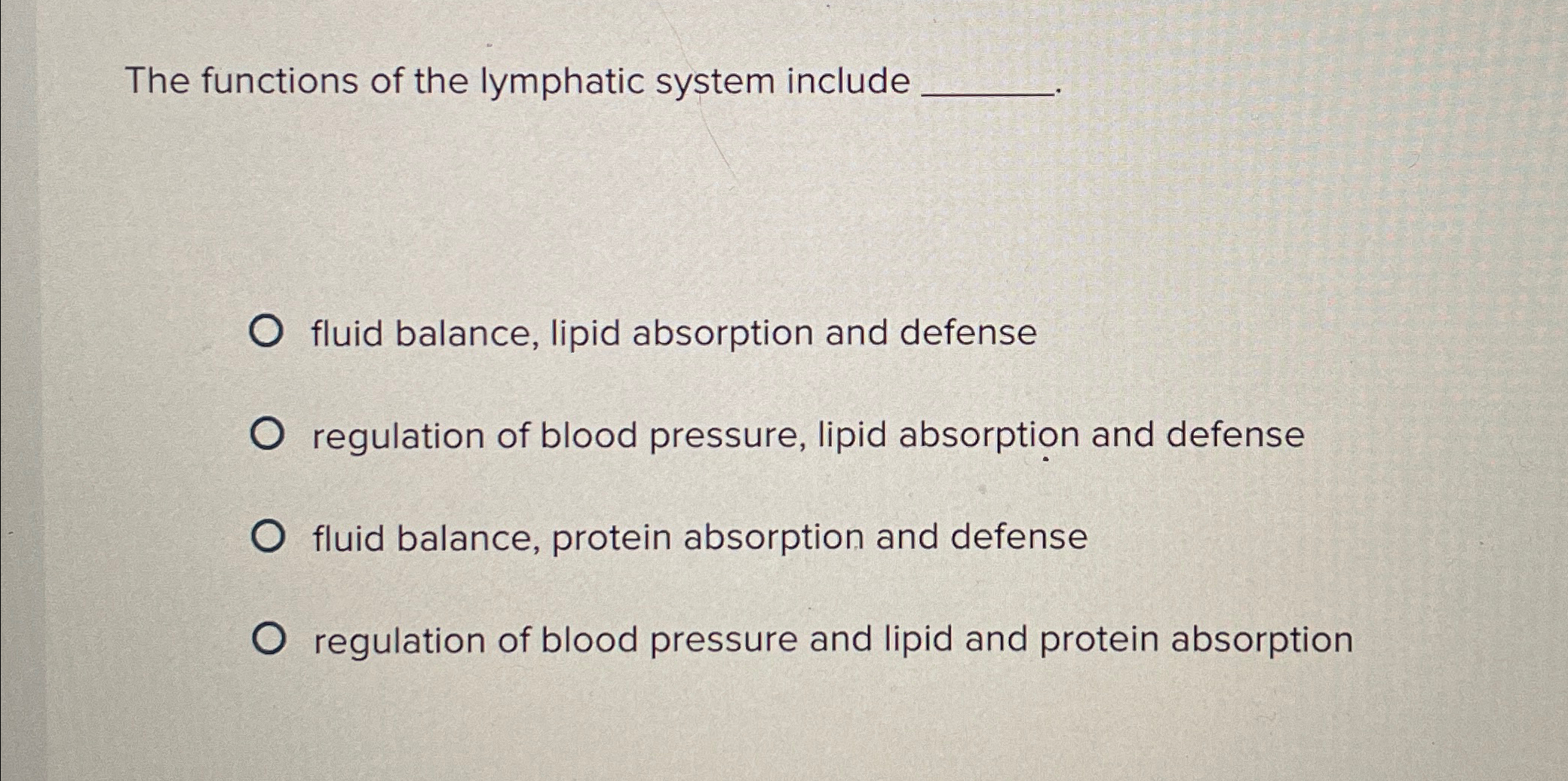 Solved The functions of the lymphatic system includefluid | Chegg.com