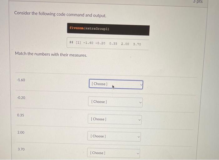 Solved Consider the following code command and output. | Chegg.com