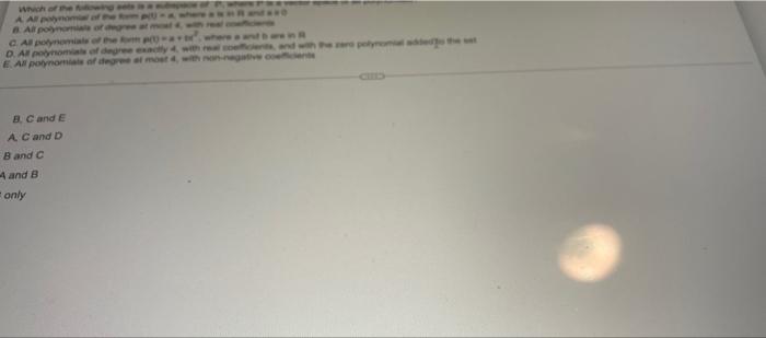 Solved AAN D. Al pomfrey E. All polynoma of gramot B C and E | Chegg.com