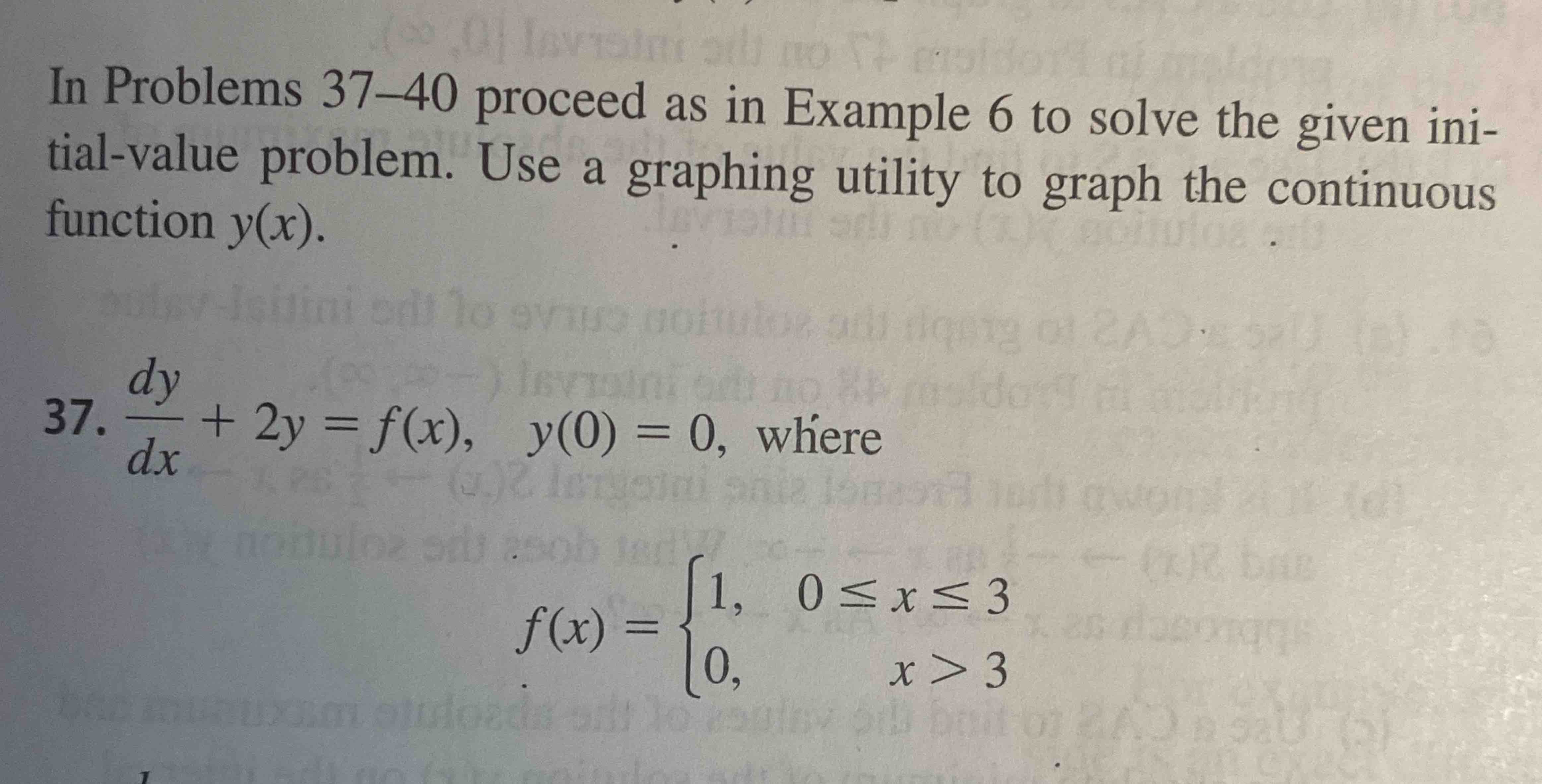 In Problems 37-40 ﻿proceed as in Example 6 ﻿to solve | Chegg.com