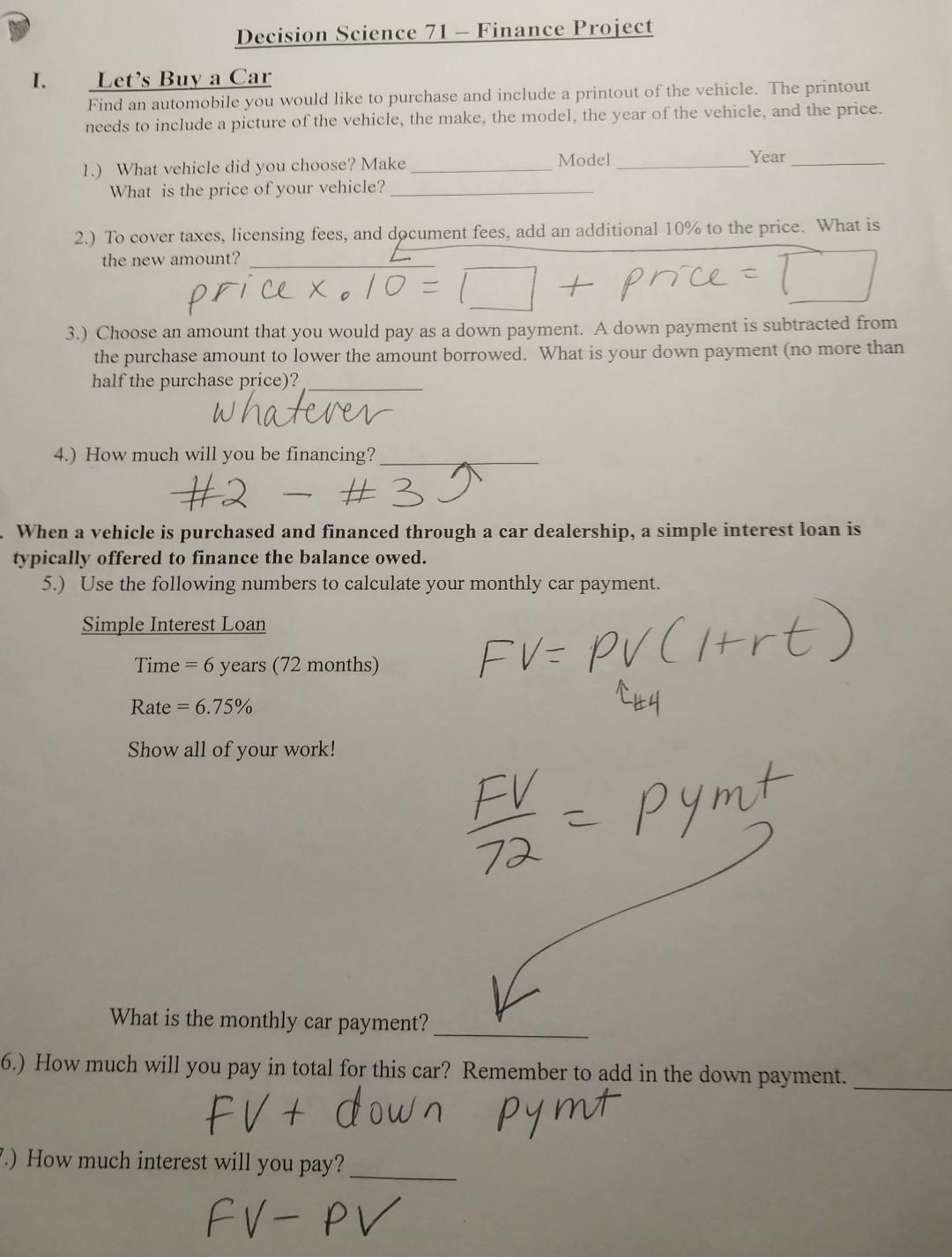 Solved I wanted to make sure that the math I've done is | Chegg.com