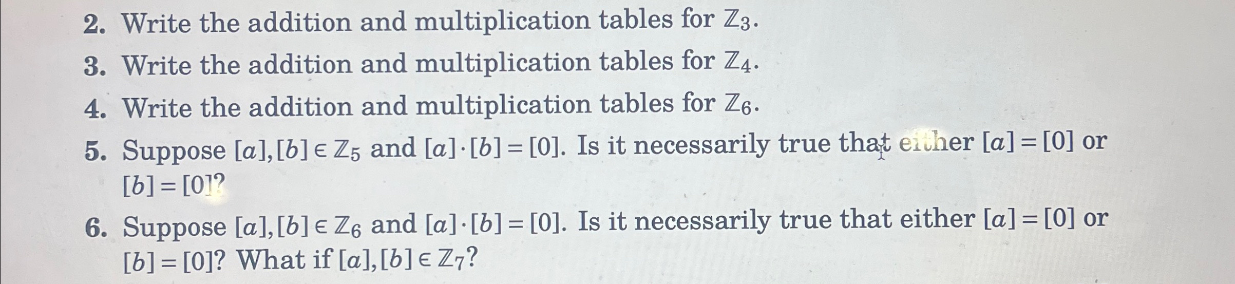 Solved Please solve 2,4, ﻿and 6.Write the addition and | Chegg.com