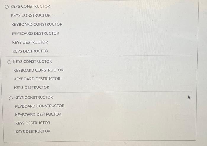 Solved class Keys Public: Keys(const string \&na_o_k, int | Chegg.com