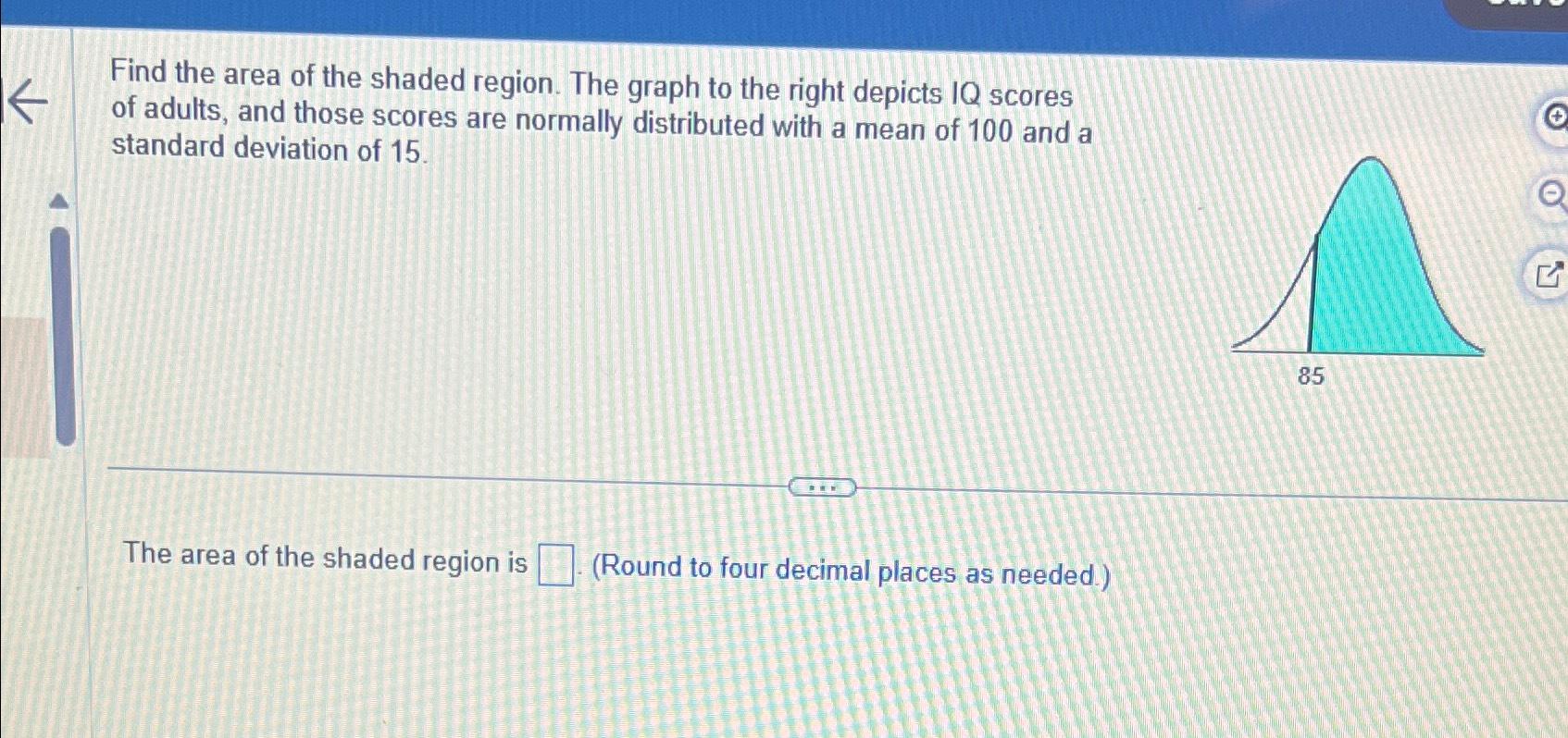 Solved Find the area of the shaded region. The graph to the | Chegg.com