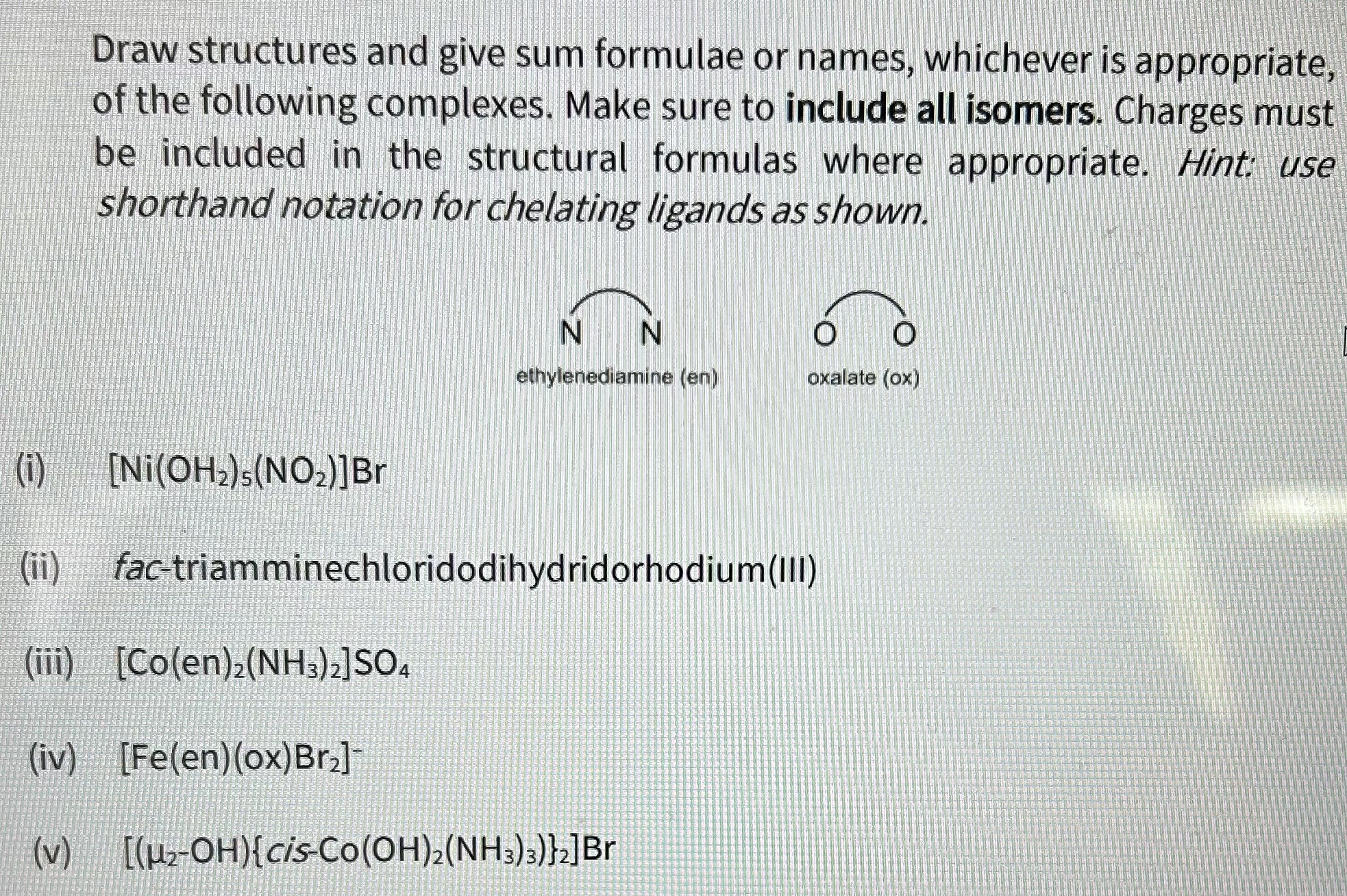 Solved Draw structures and give sum formulae or names, | Chegg.com