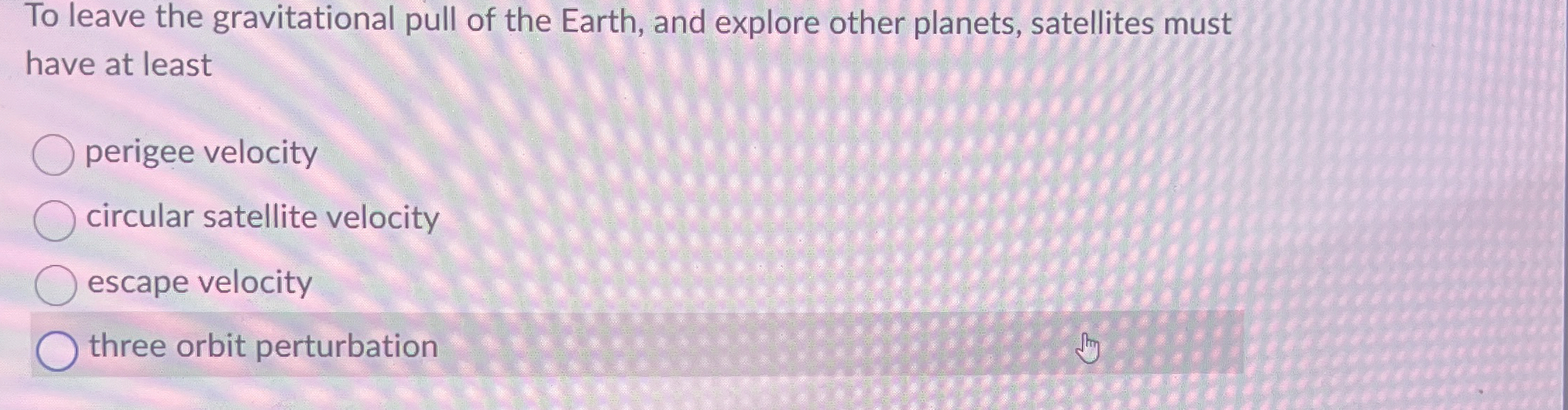 Solved To leave the gravitational pull of the Earth, and | Chegg.com