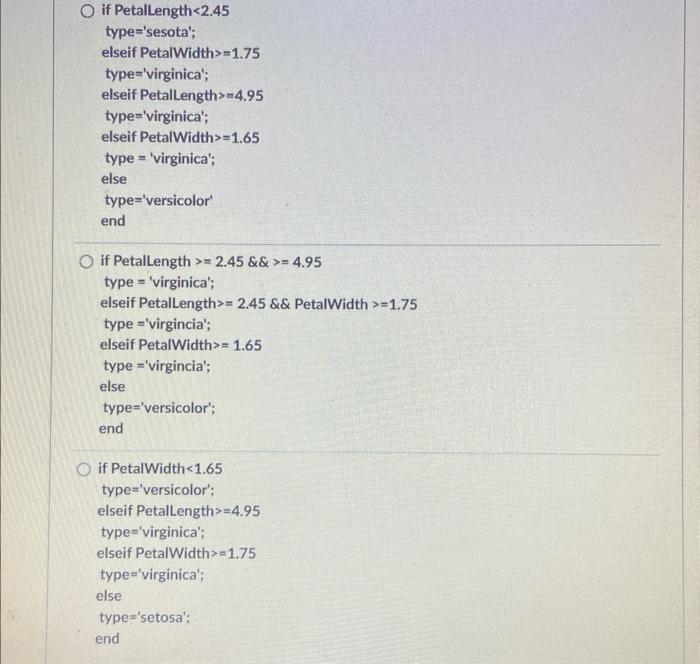 Solved Given the following decision tree from MATLAB, what | Chegg.com