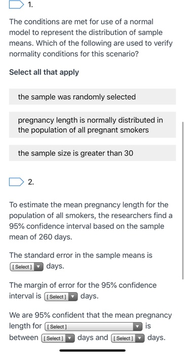 1. The conditions are met for use of a normal model | Chegg.com