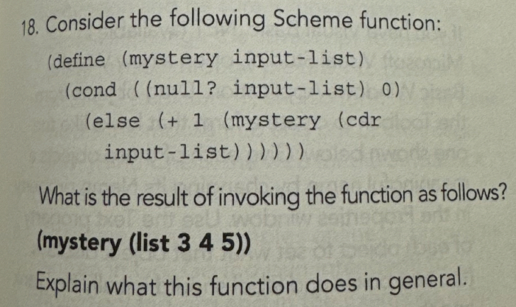 High Quality SOLUTION Consider the following Scheme function:What is the | Chegg.com