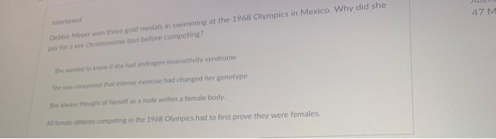 Intersexed Maria Jose Martinez Patino was a Spanish | Chegg.com