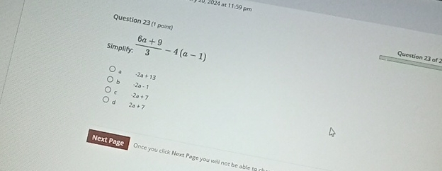 Solved Question 23 (1 ﻿point)Simplify: | Chegg.com