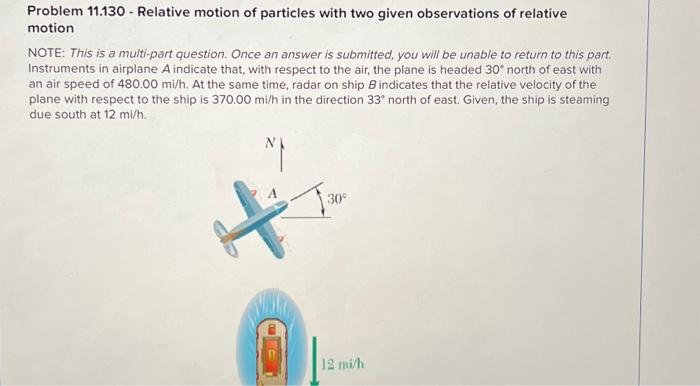 Solved Problem 11.130.a - Relative motion of particles with | Chegg.com