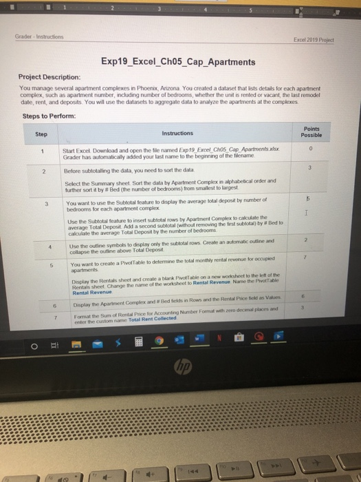 2 Grader - Instructions Excel 2019 Project | Chegg.com