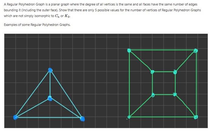 Solved A Regular Polyhedron Graph is a planar graph where | Chegg.com