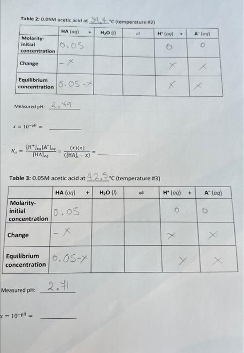 Solved Experiment 11 - Thermodynamics of Acetic Acid In this | Chegg.com