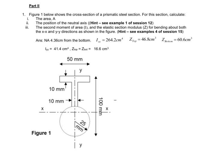 Solved Part II 1. Figure 1 below shows the cross-section of | Chegg.com