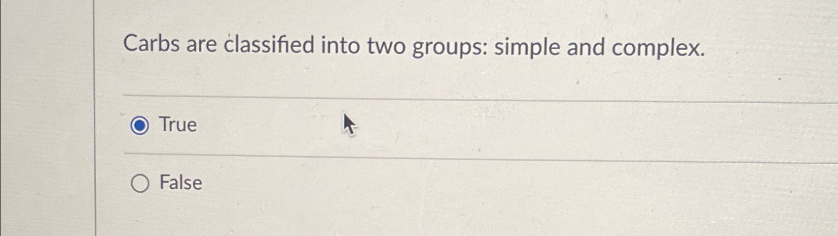 Solved Carbs are classified into two groups: simple and | Chegg.com