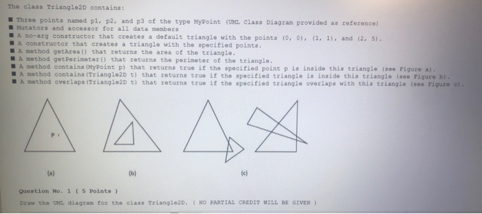 Solved The Class Triangle2d Contains Three Points Named Pi