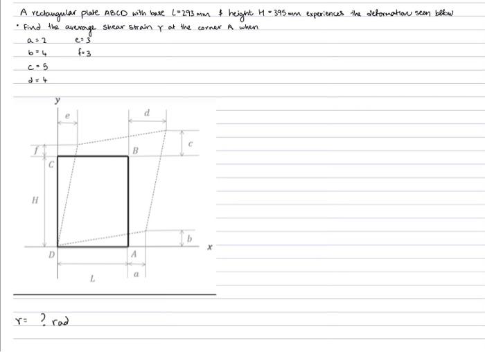 Solved A rectangular plate ABCD with bare L-293 mm & height | Chegg.com