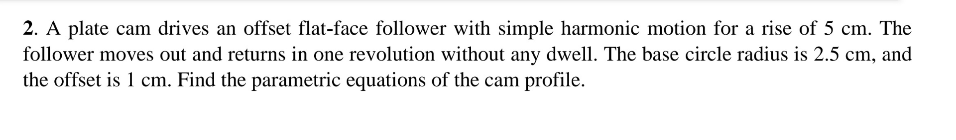 Solved A plate cam drives an offset flat-face follower with | Chegg.com