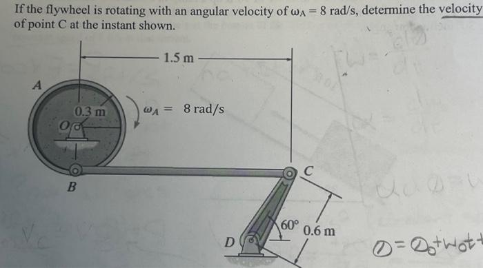 Solved If the flywheel is rotating with an angular velocity | Chegg.com