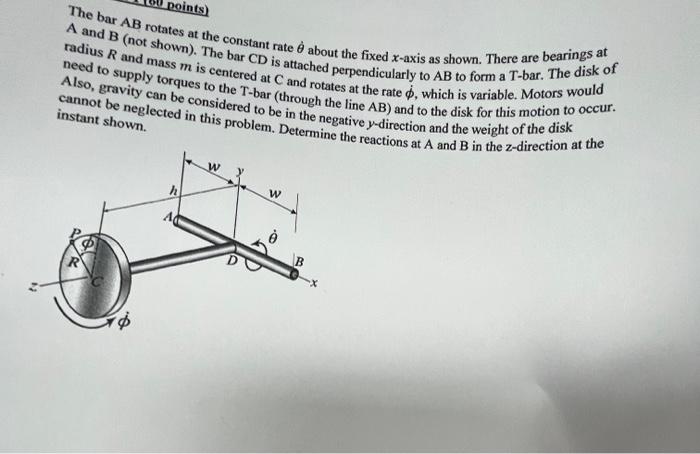Solved A and B (not shown). The bar CD is attached | Chegg.com