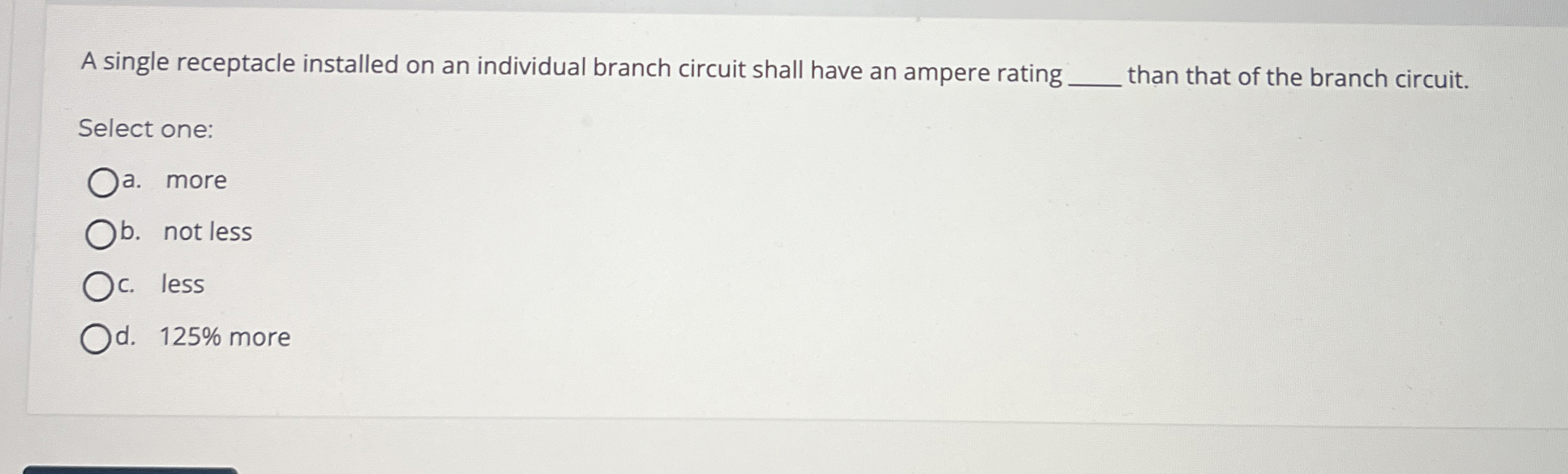 Solved A single receptacle installed on an individual branch | Chegg.com
