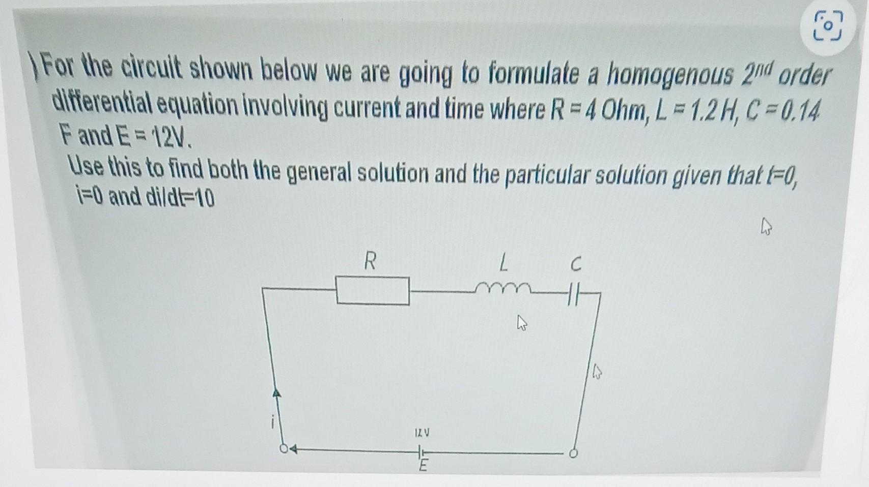 Solved For the circuit shown below we are going to formulate | Chegg.com