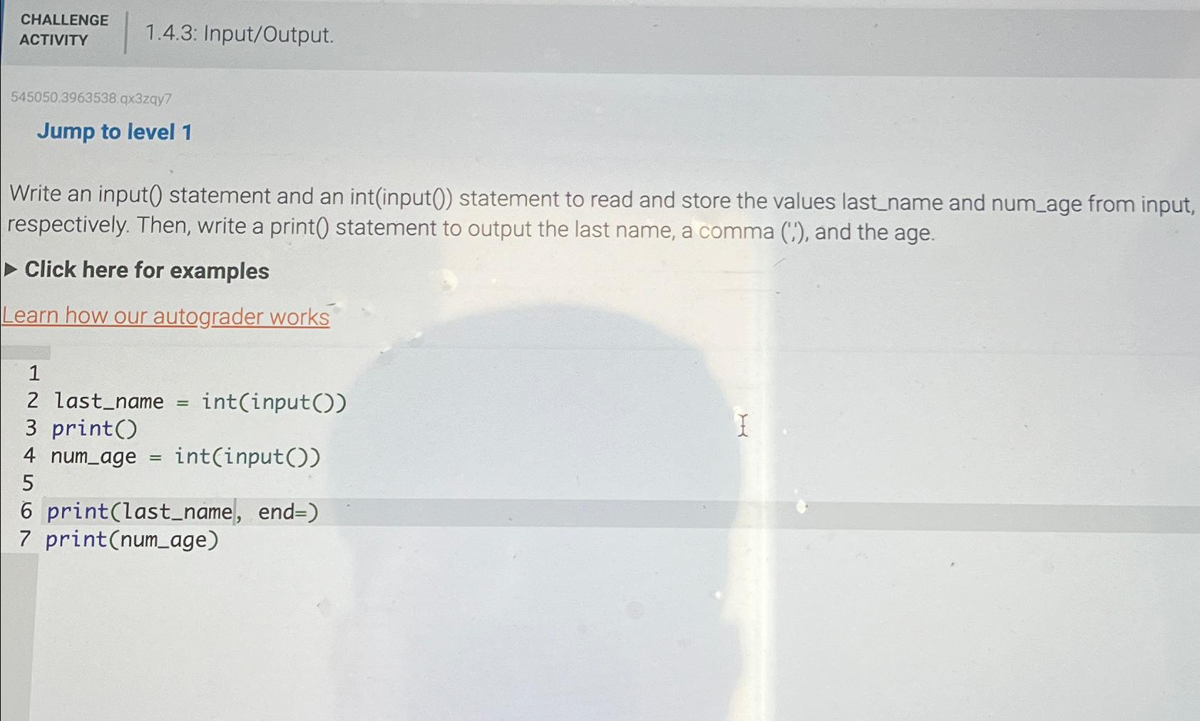 Solved CHALLENGEACTIVITY1.4.3: Input/Output.545050.3963538 | Chegg.com