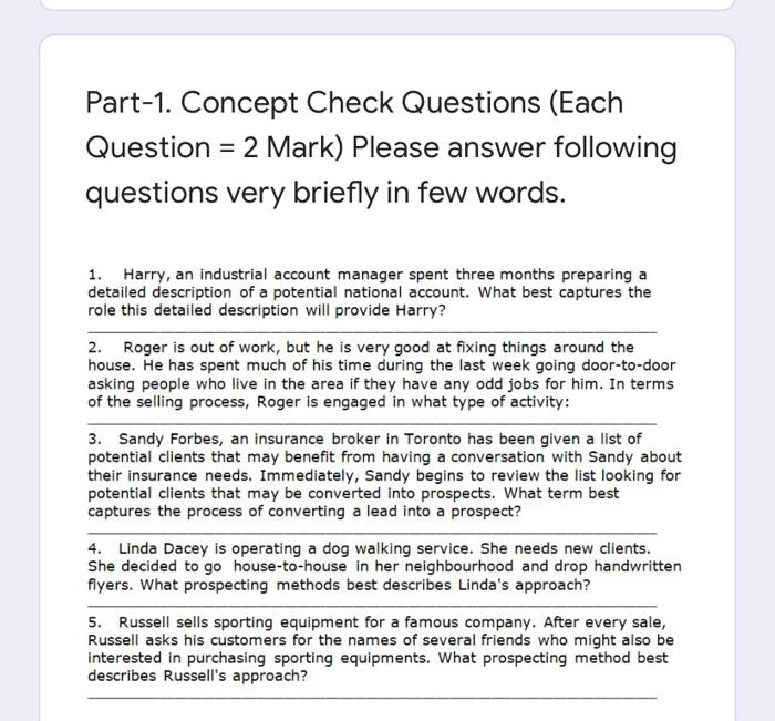 Solved Part-1. Concept Check Questions (Each Question = 2 | Chegg.com