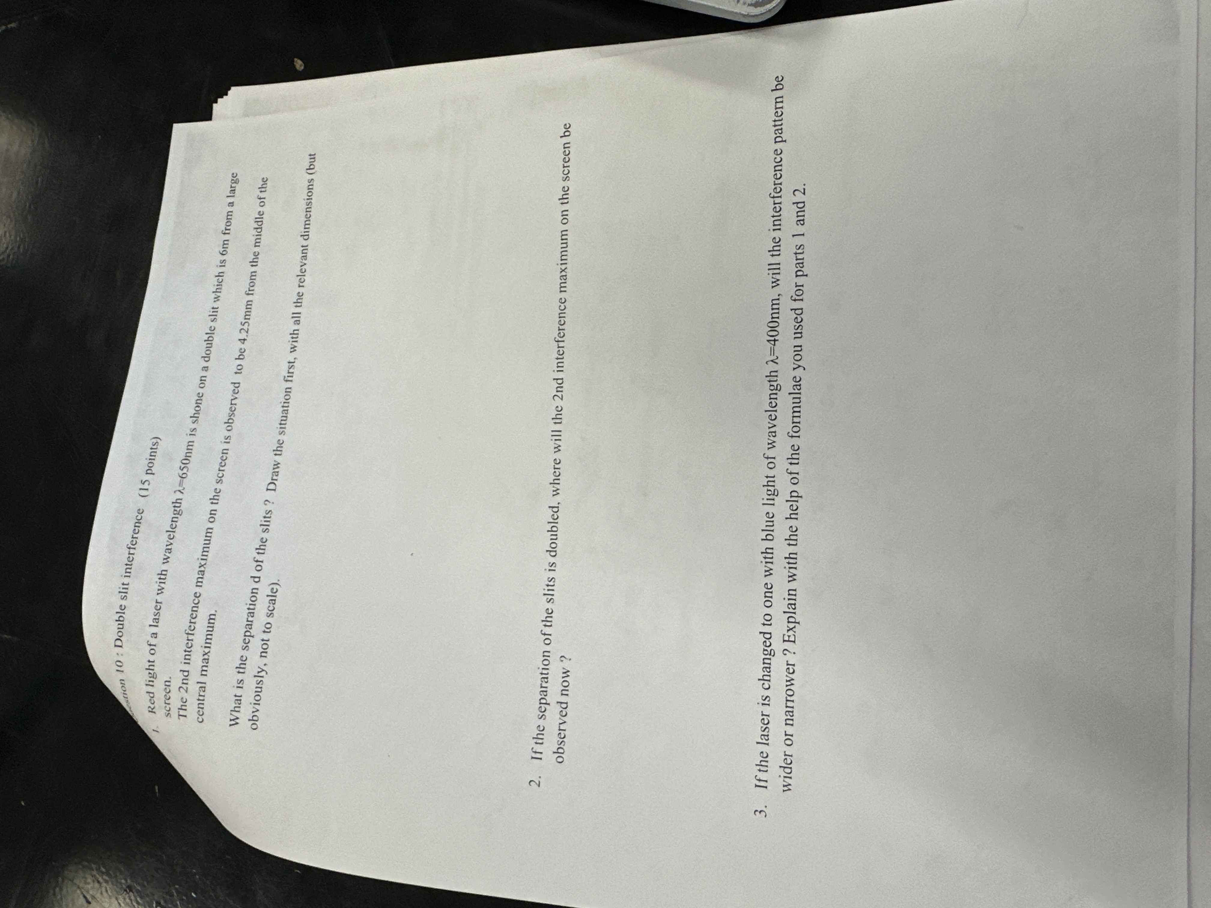 Solved 1. ﻿Red light of a laser with wavelength | Chegg.com