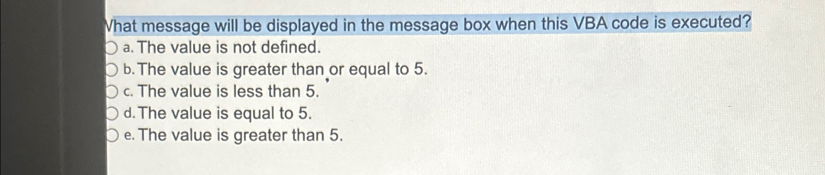 Solved What message will be displayed in the message box | Chegg.com