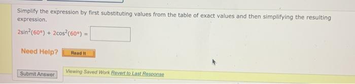 Solved Simplify the expression by first substituting values | Chegg.com