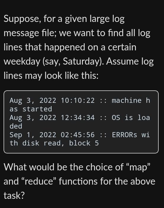 Solved Suppose For A Given Large Log Message File We Want 0292