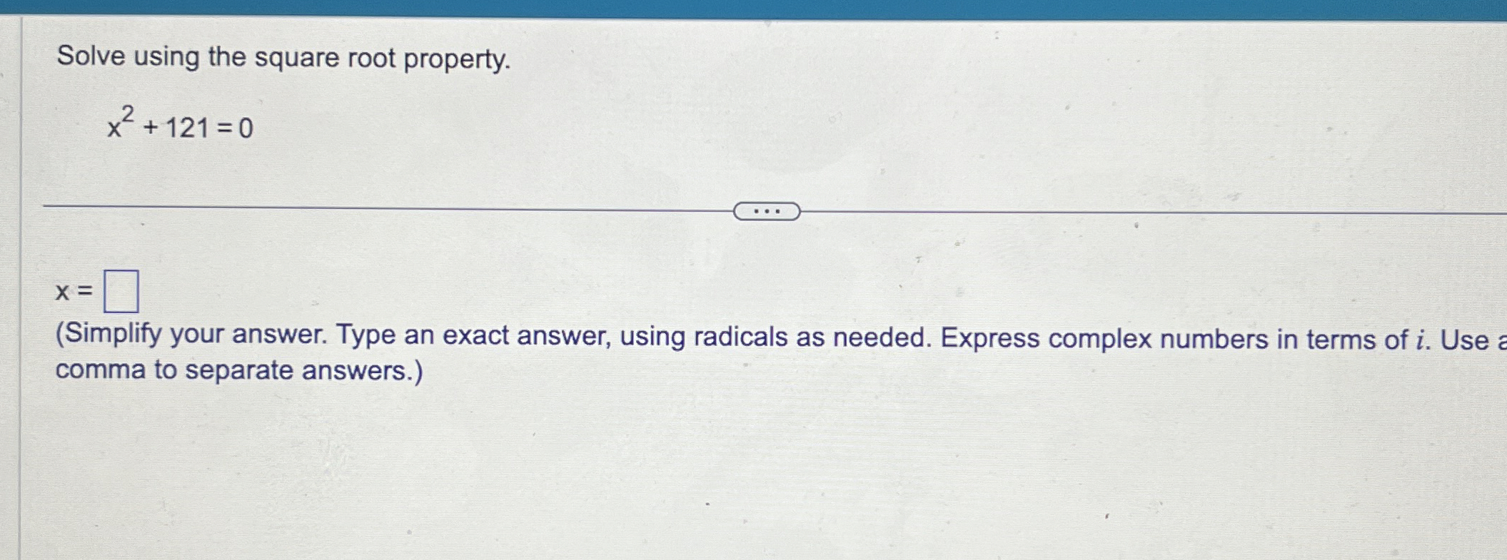 Solved Solve using the square root | Chegg.com