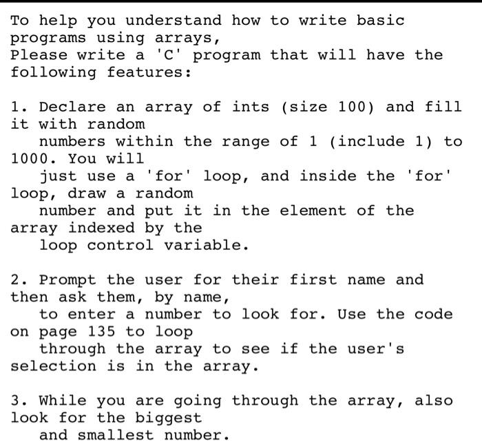 Solved To help you understand how to write basic programs | Chegg.com